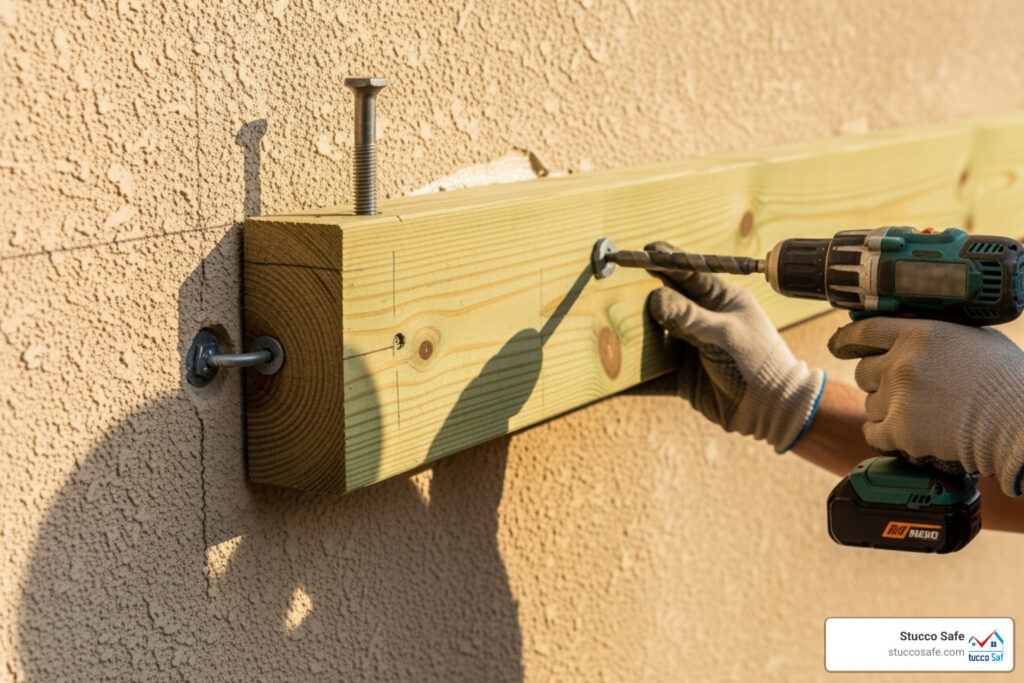 Building Strong: How to Anchor a Ledger Board on Your Stucco House ...